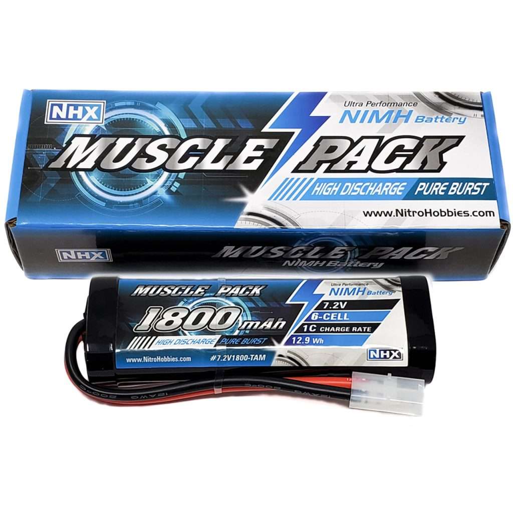 NHX Muscle Pack 7.2V 1800mAh 6-Cell NiMH Battery w/ Tamiya Connector ...