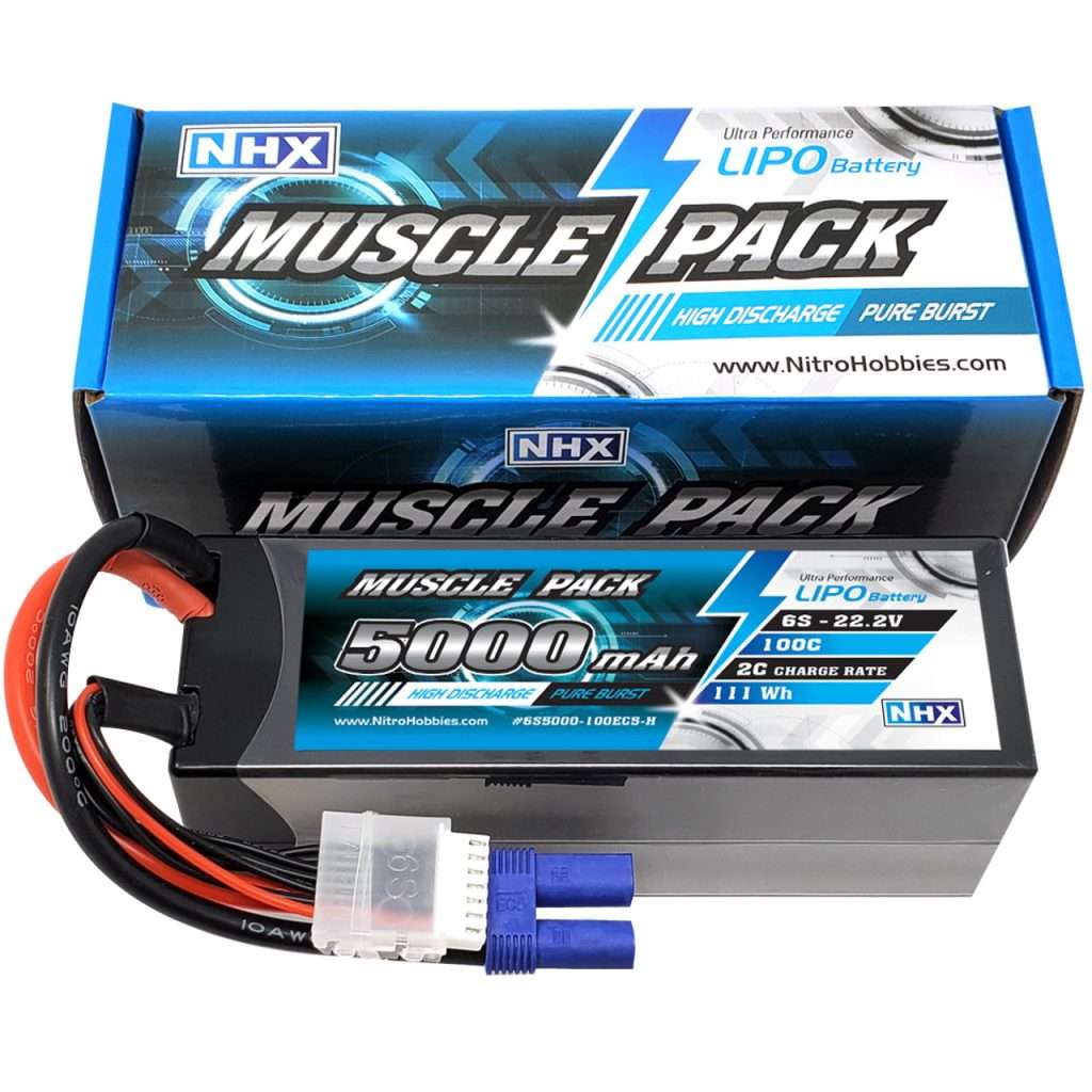 NHX Muscle Pack 6S 22.2V 5000mAh 100C Hard Case Lipo Battery w/ EC5 ...